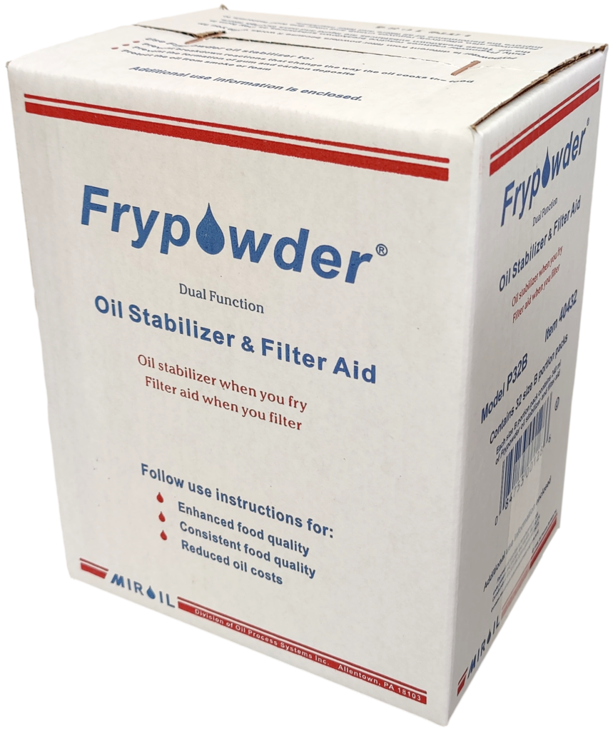 MirOil P32B FryPowder Oil Stabilizer - 32 x 240ml B Size Packs - MirOil USA